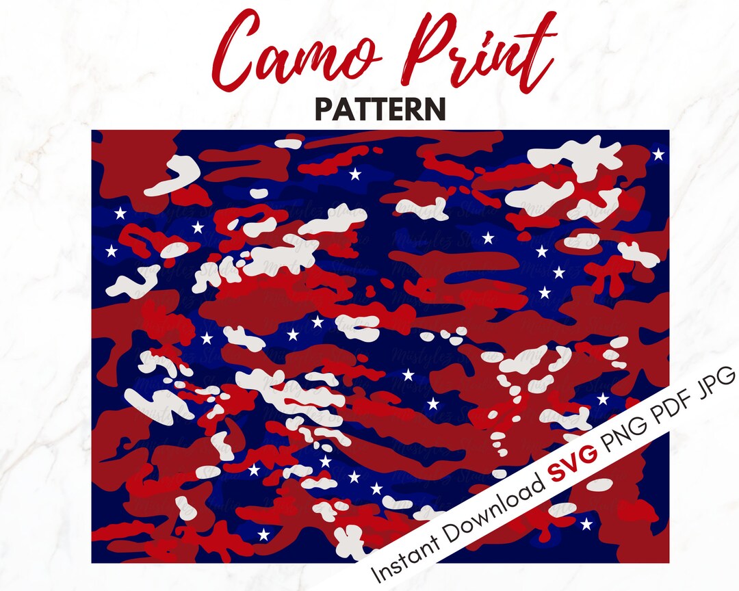 Camo American Flag Print Pattern SVG, Camouflage USA Flag Designs ...