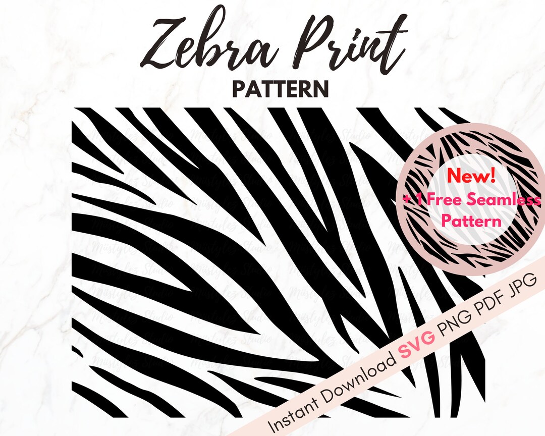 Zebra Print Pattern SVG, Animal Seamless Print Digital Download File ...