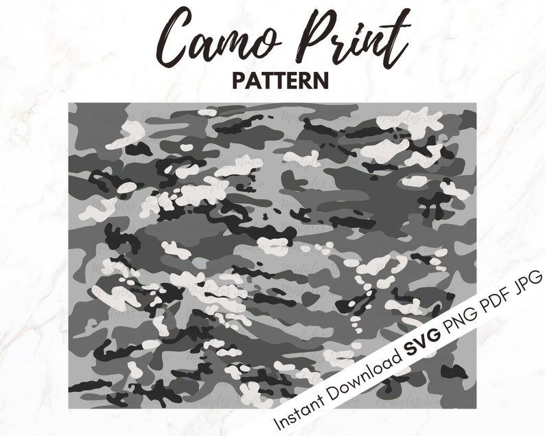 Gray Camo Print Pattern SVG, Camouflage Designs, Military Patterns, SVG ...