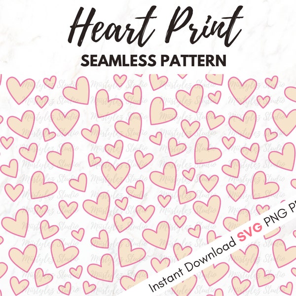 Heart Seamless Pattern Svg - Etsy