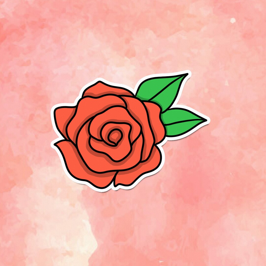 Romantic Red Rose Vinyl Decal: Large, Durable Die-cut Sticker for ...