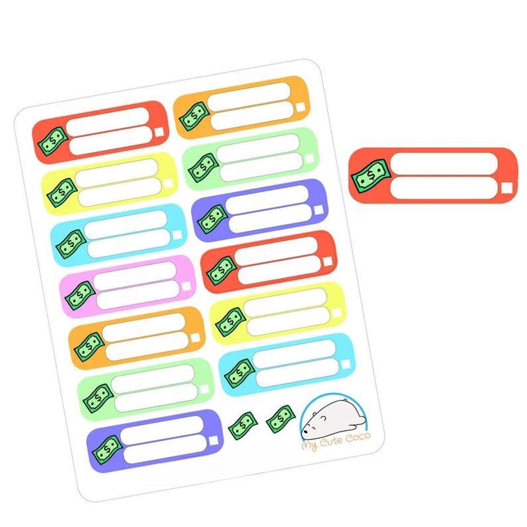 Colorful Income Tracker Stickers - Perfect for Journals, Diaries, and ...
