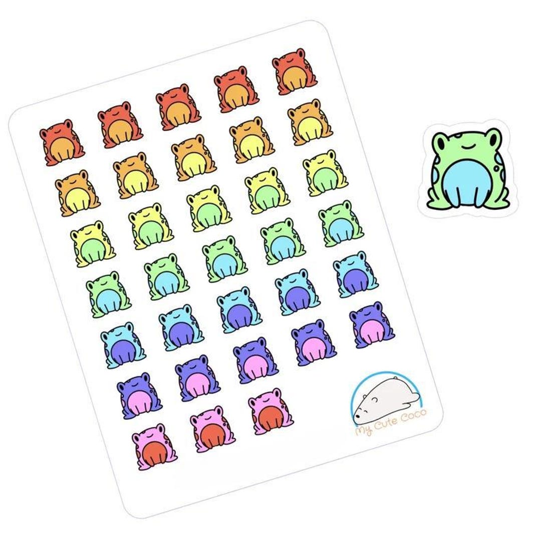 Happy Frog Planner Stickers - Cute Animals for Planners, Journals, and ...