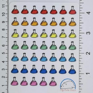 Rainbow Chemistry Stickers - Erlenmeyer and Conical Flask Decals ...