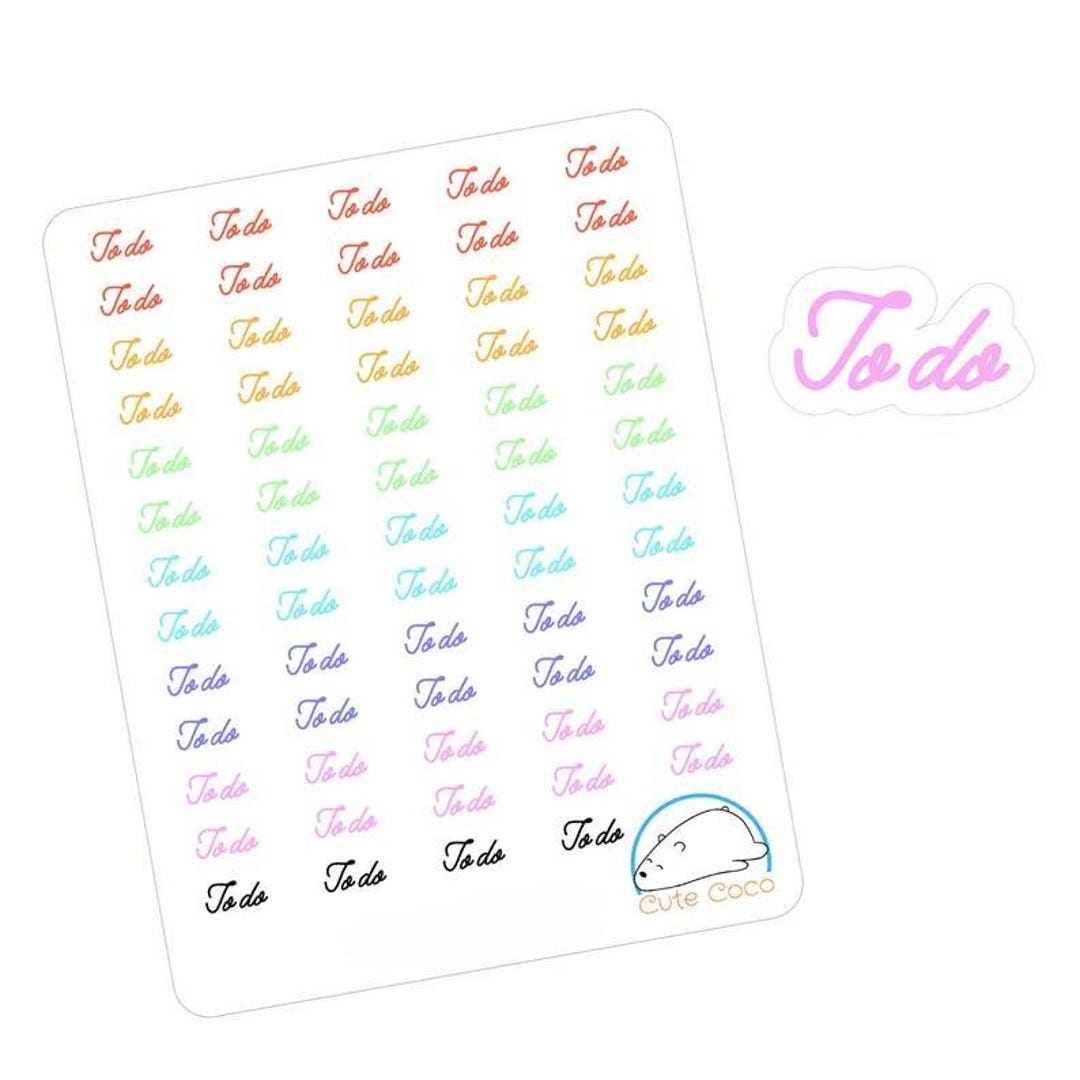 Rainbow Script Font to Do Stickers for Planners & Journals - Handmade ...