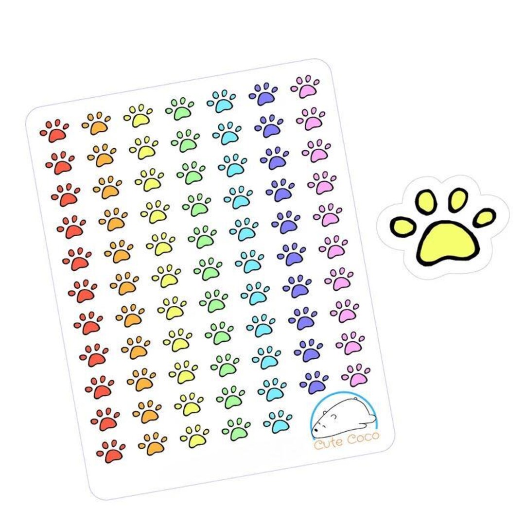 Cute Animal Paw Print Stickers - Fun Planner and Journal Icons ...