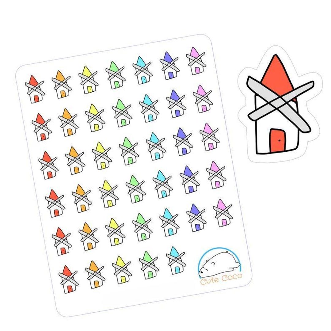 Hand Drawn Windmill Stickers - Rainbow Planner and Journal Decor by ...