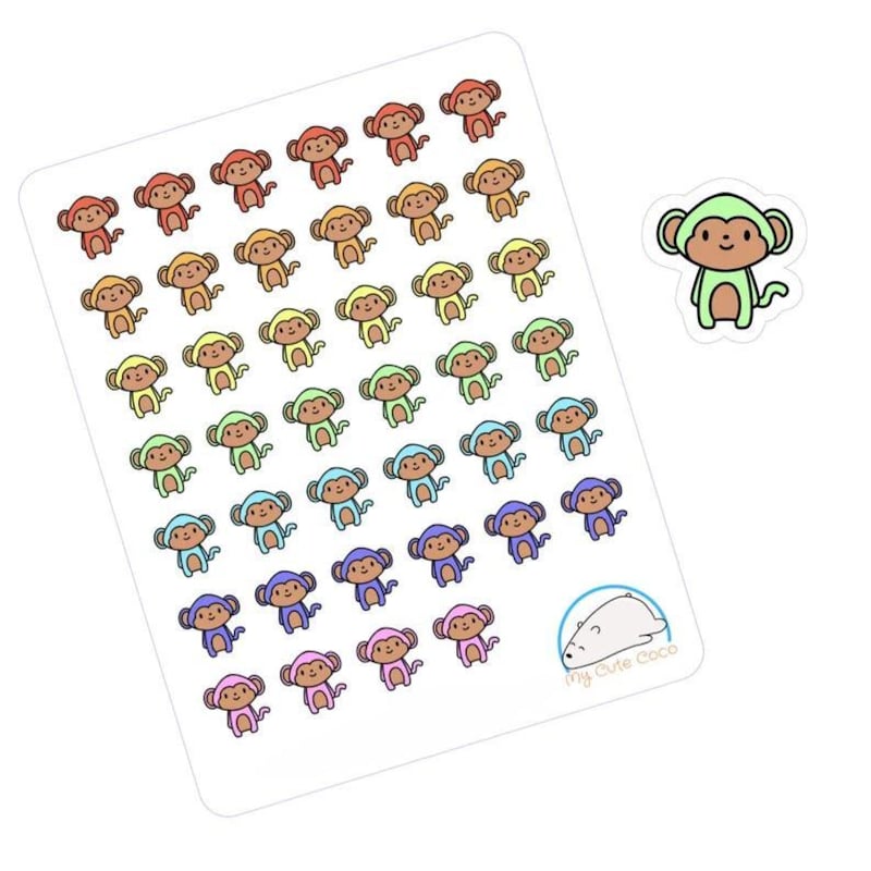 Monkey Stickers - Etsy