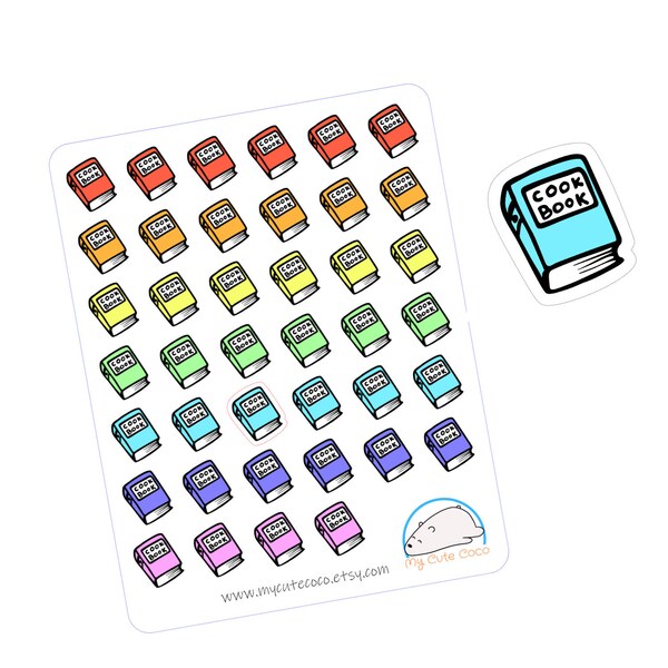 Cookbook Stickers - Etsy