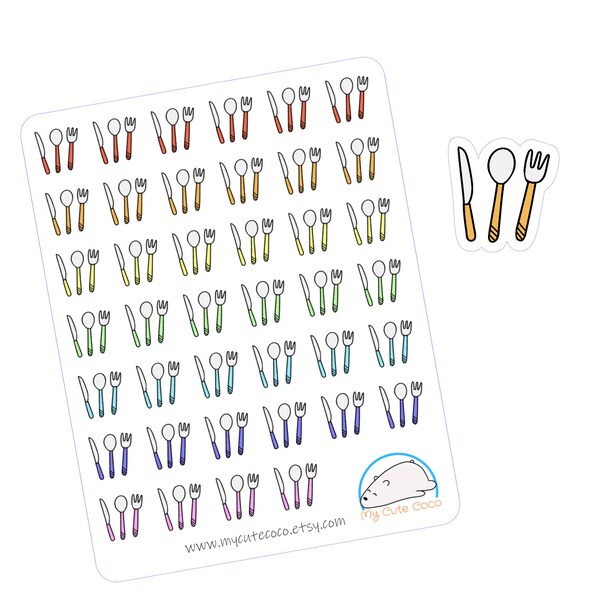 Utensil Stickers - Etsy