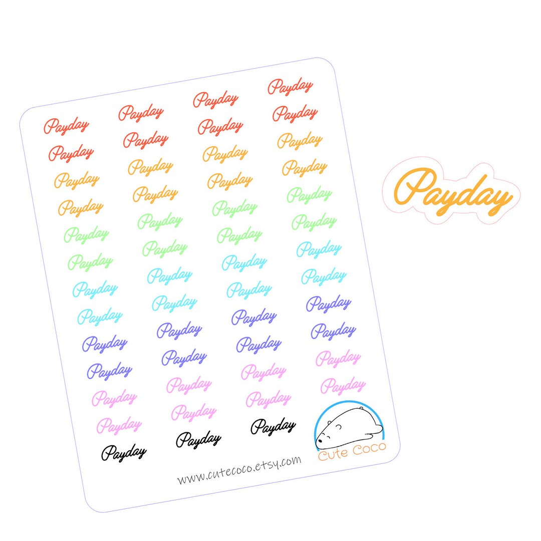 Rainbow Stickers for Planner and Journal Payday Stickers White Paper or ...