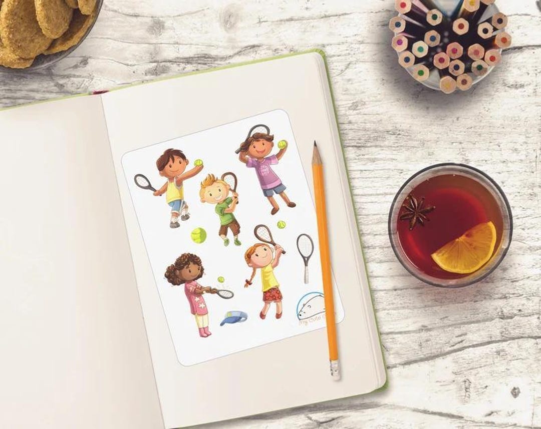 Adorable Tennis Player Stickers: Planner Decor, Scrapbook Accessories ...
