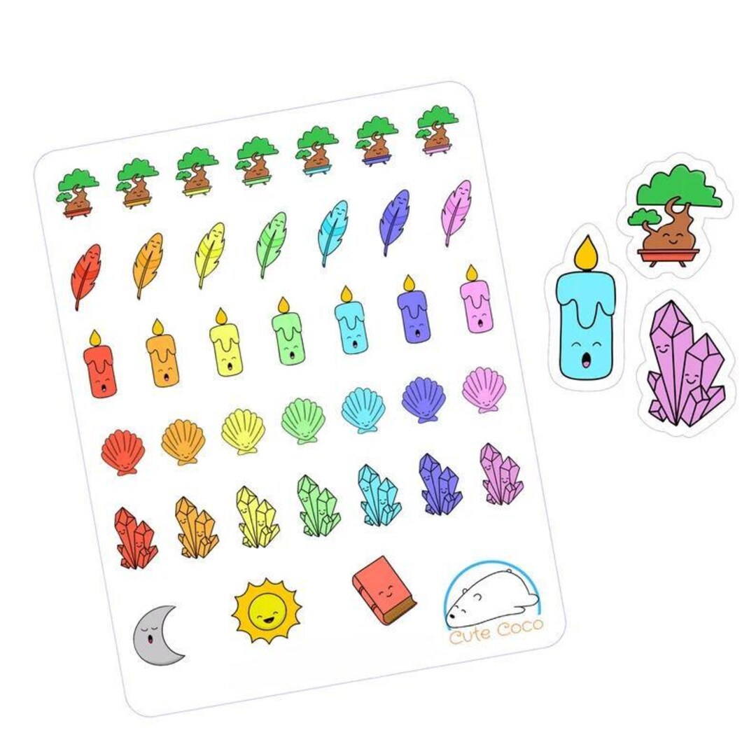 Wiccan Elements Sticker Set: Earth, Air, Fire, Water, Spirit - Witchy ...