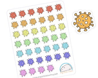 Virus Planner Sticker Virus Icon Sticker Virus Sticker - Etsy
