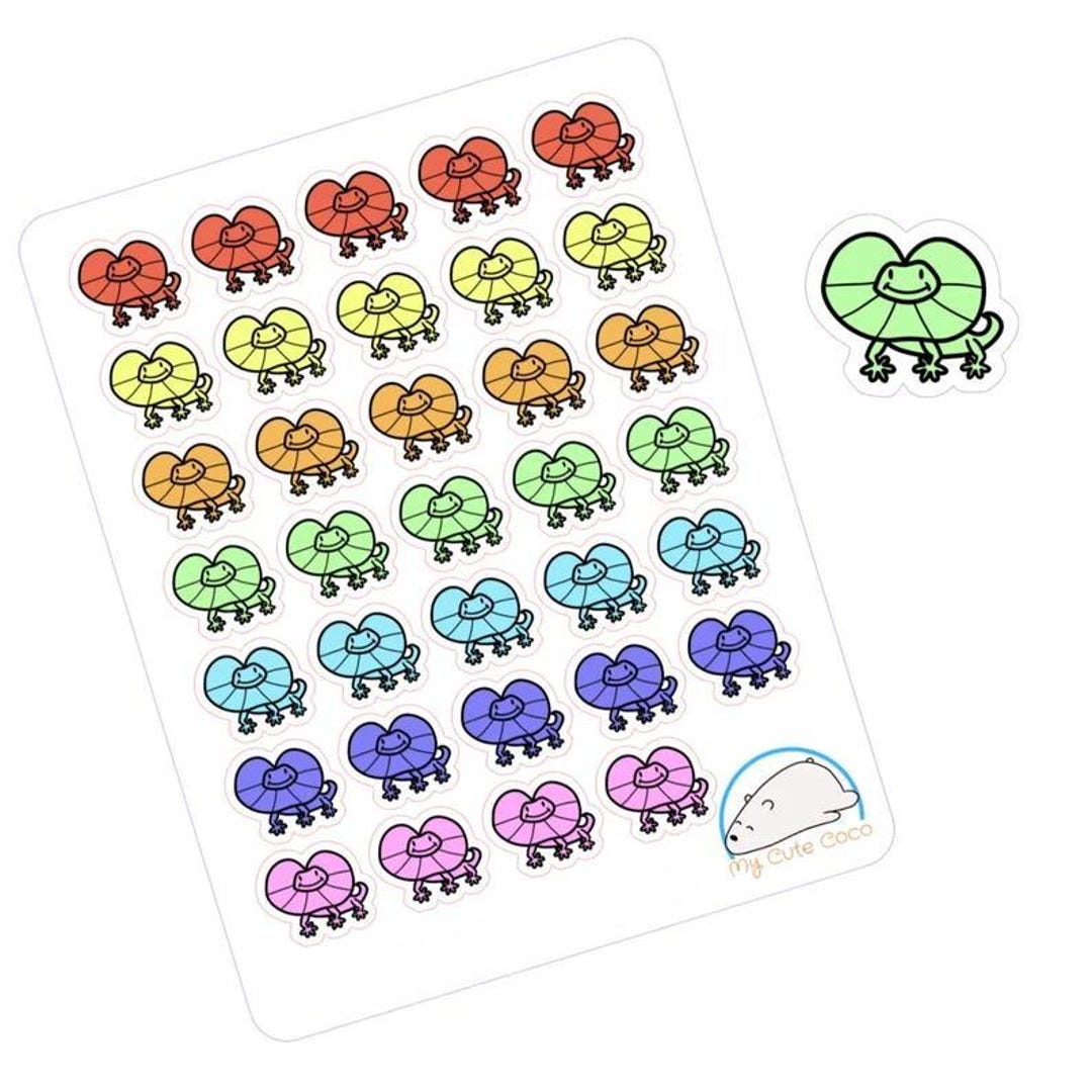 Frilled Neck Lizard Stickers: Reptile Decals for Planners, Journals ...