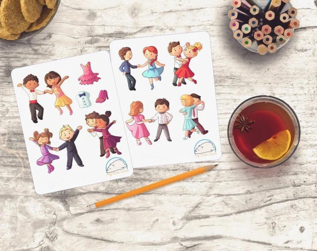 Adorable Ballroom Dancing Stickers Planner and Journal Decor Cute ...