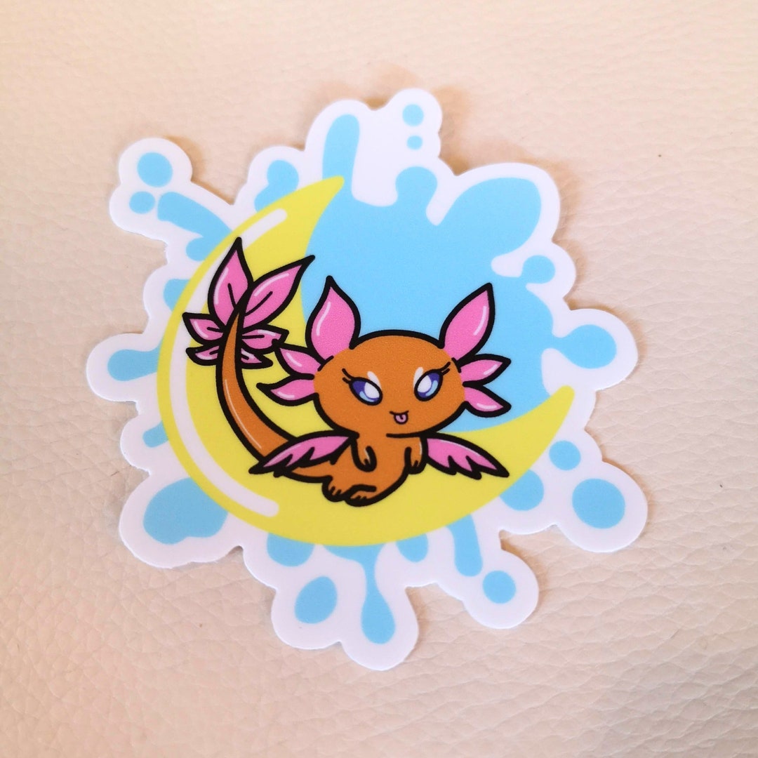 Adorable Axolotl Die-cut Vinyl Sticker: Weatherproof Decal for Laptops ...
