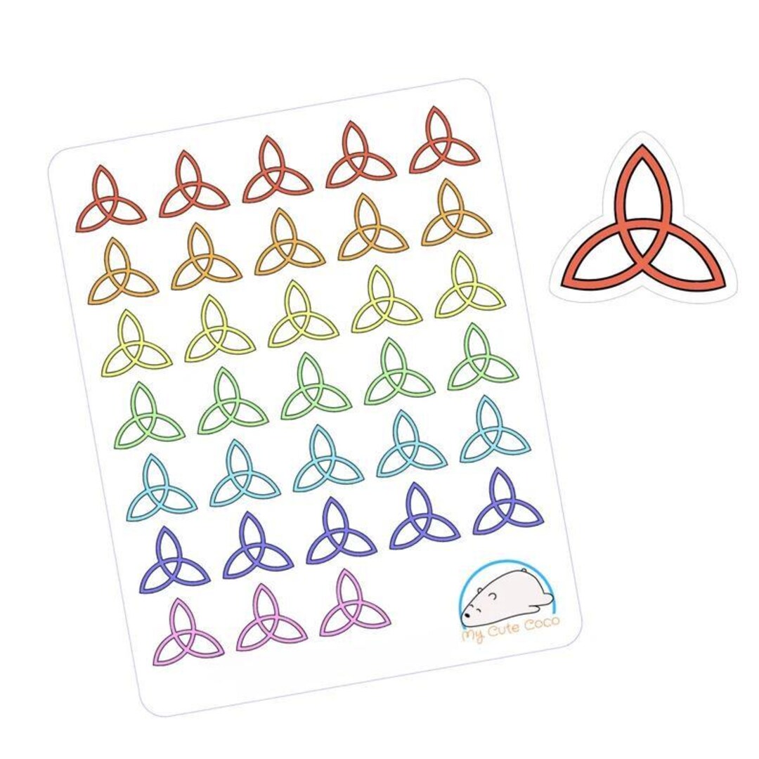 Colorful Triquetra Symbol Stickers: Wiccan Decals for Planners ...