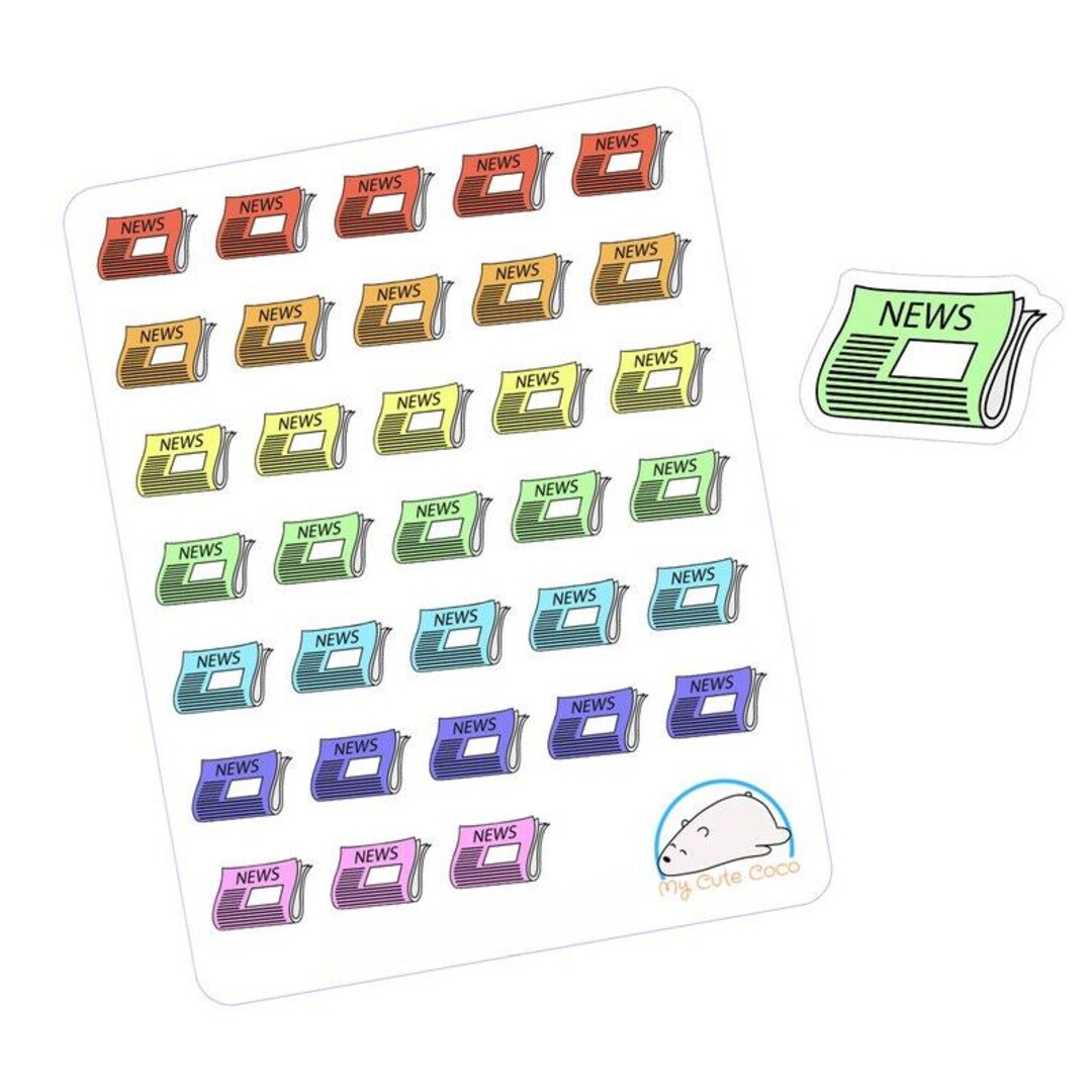 Newspaper Stickers - Perfect for Journals, Diaries, Planners, and ...