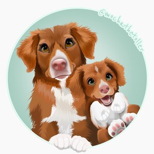Cartoon Duck Toller Puppy Sticker - Etsy