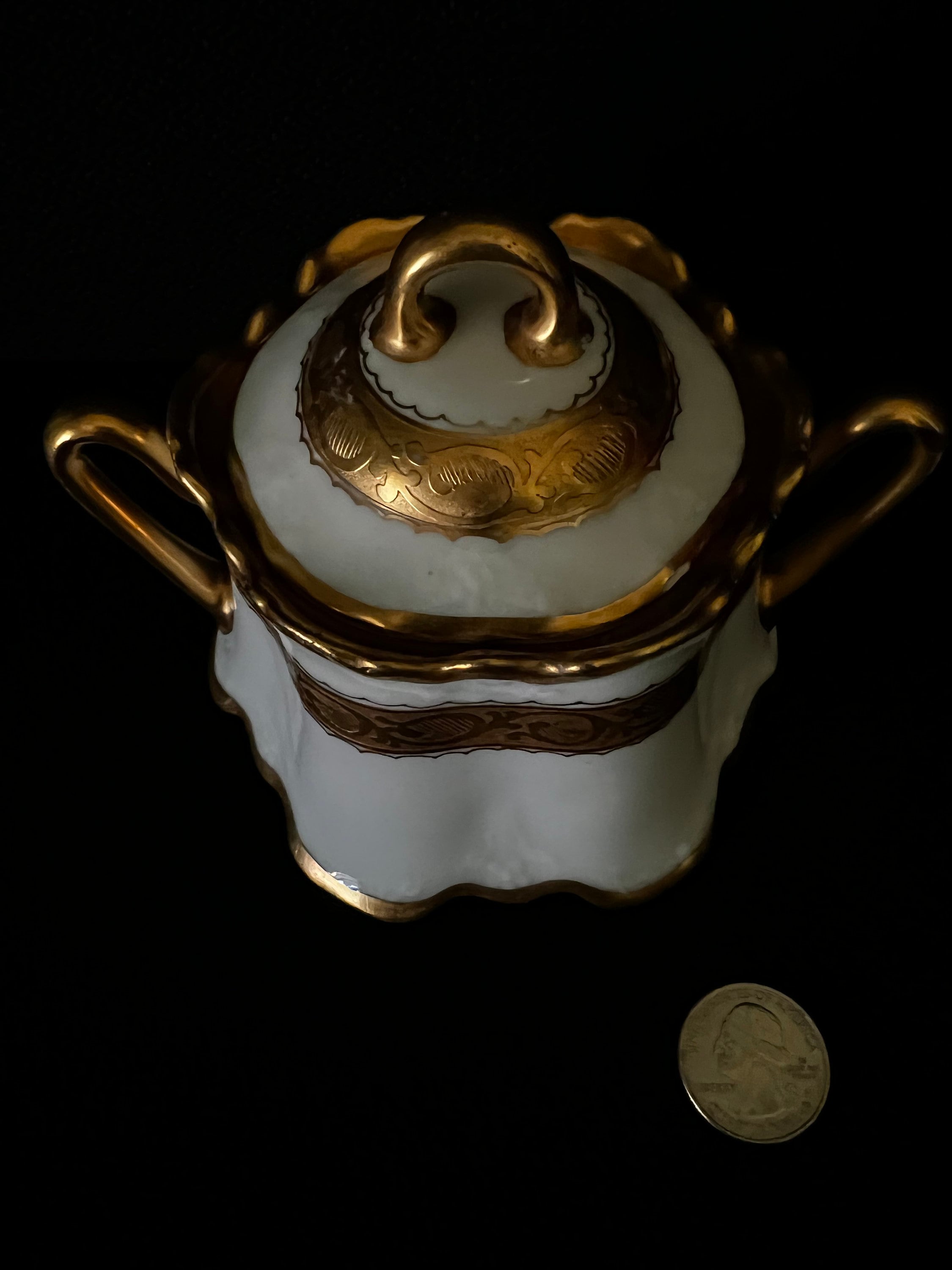 Pickard China Etched Gold Covered Sugar Bowl - Etsy