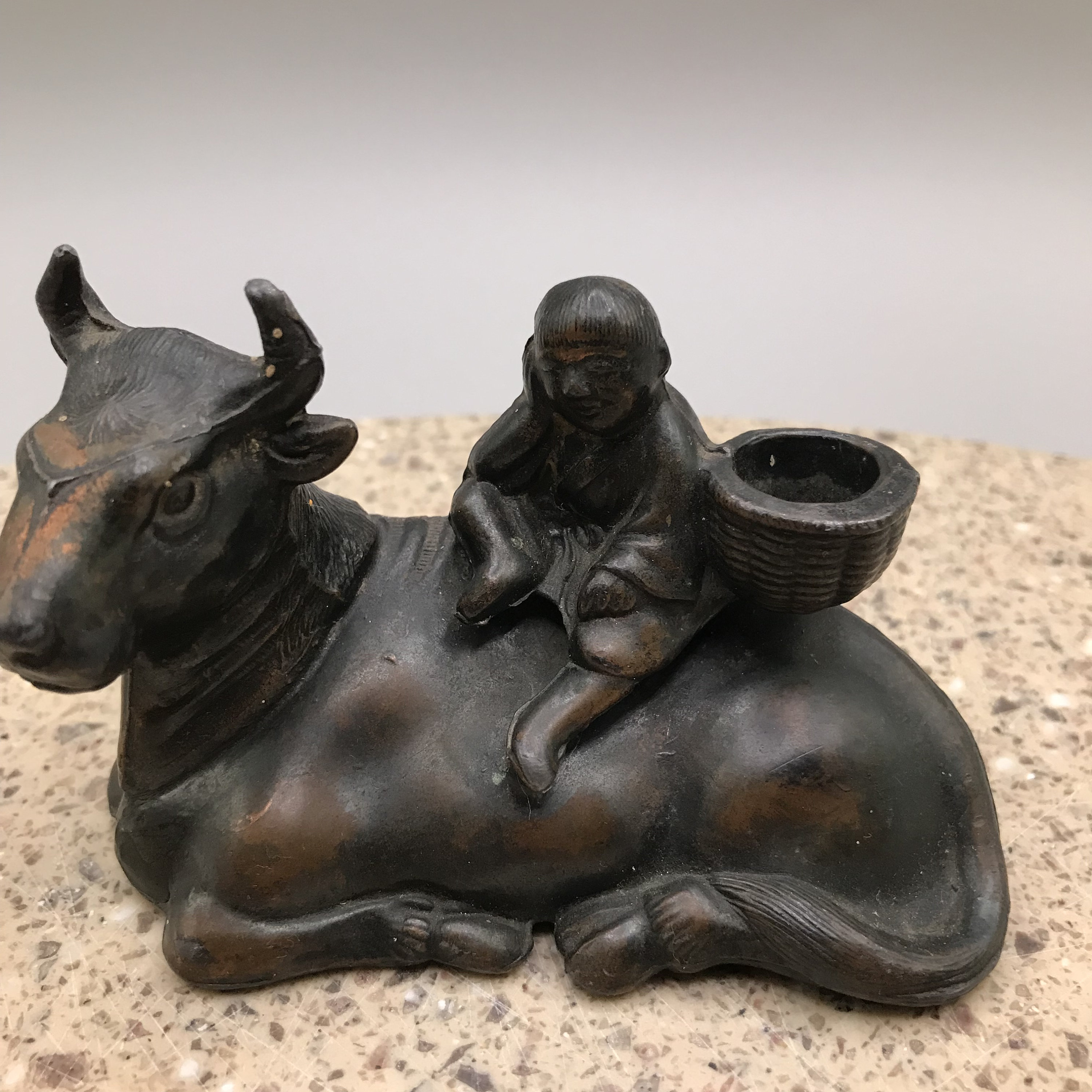 Small Bronze Statue of Bull and Man on Its Back - Etsy