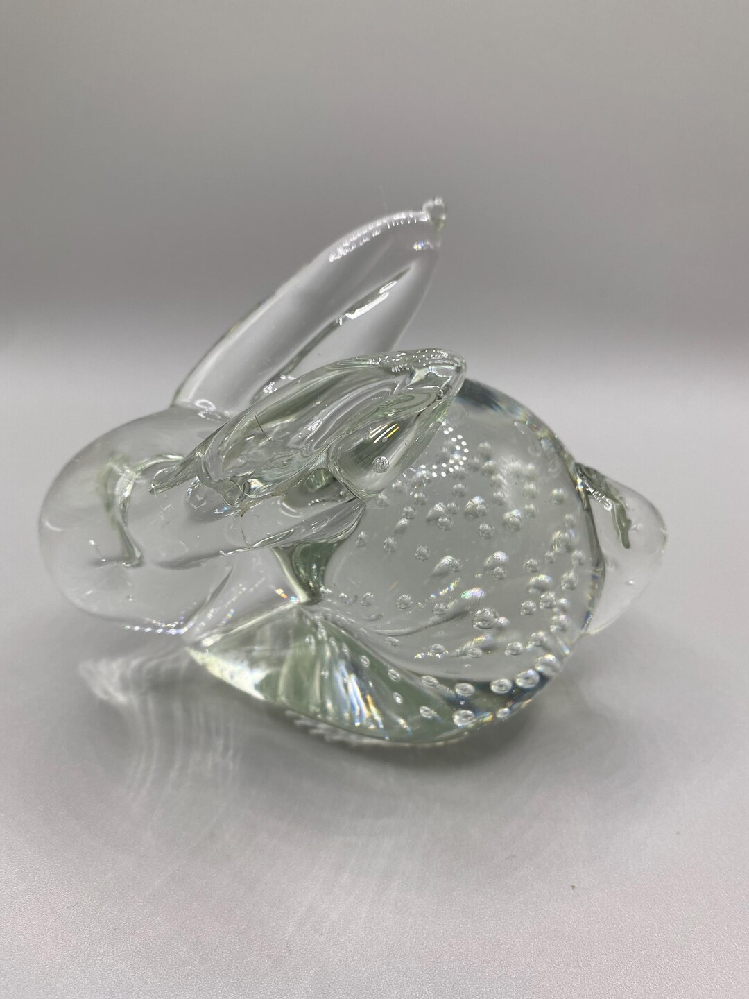Clear Glass Rabbit Paperweight - Etsy