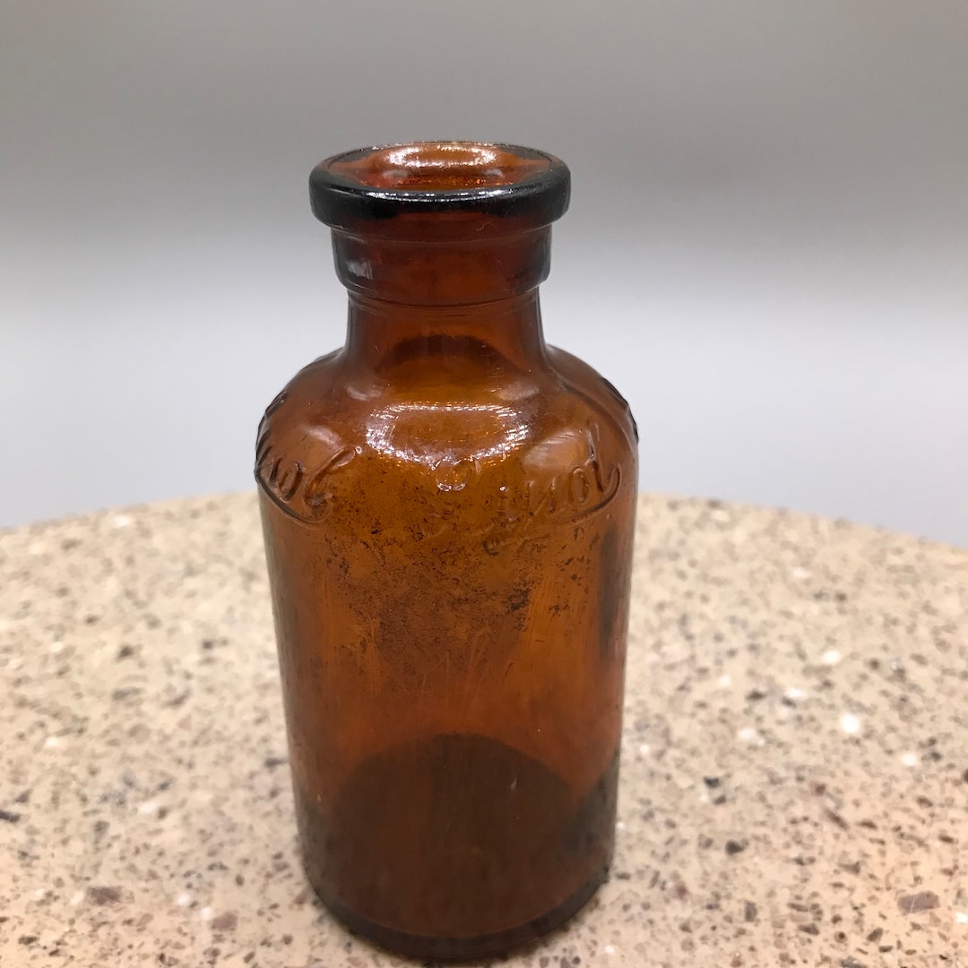 Vintage 4" Amber Glass Lysol Bottle - Etsy