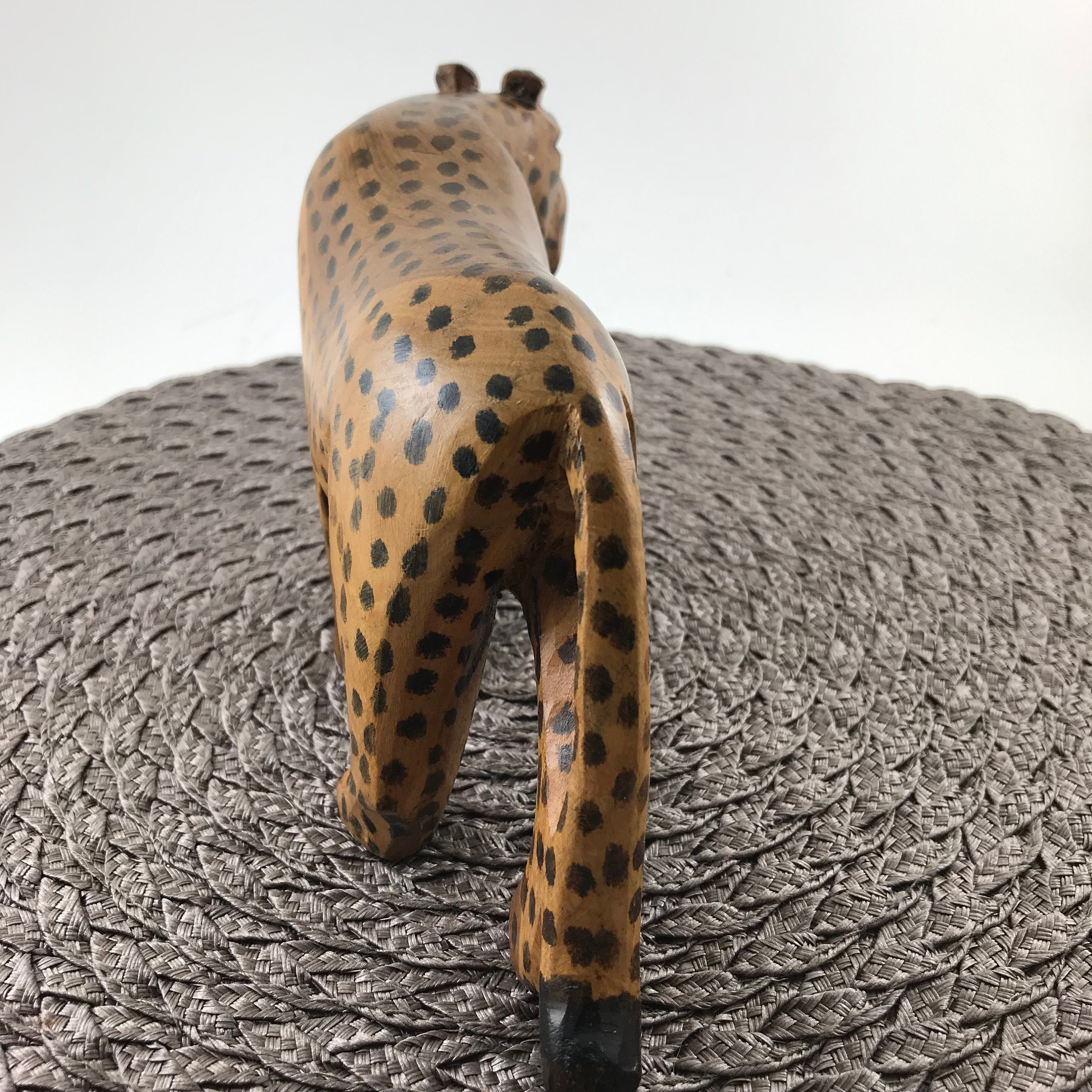 African Hand Carved Wooden Leopard Statue Sculpture - Etsy