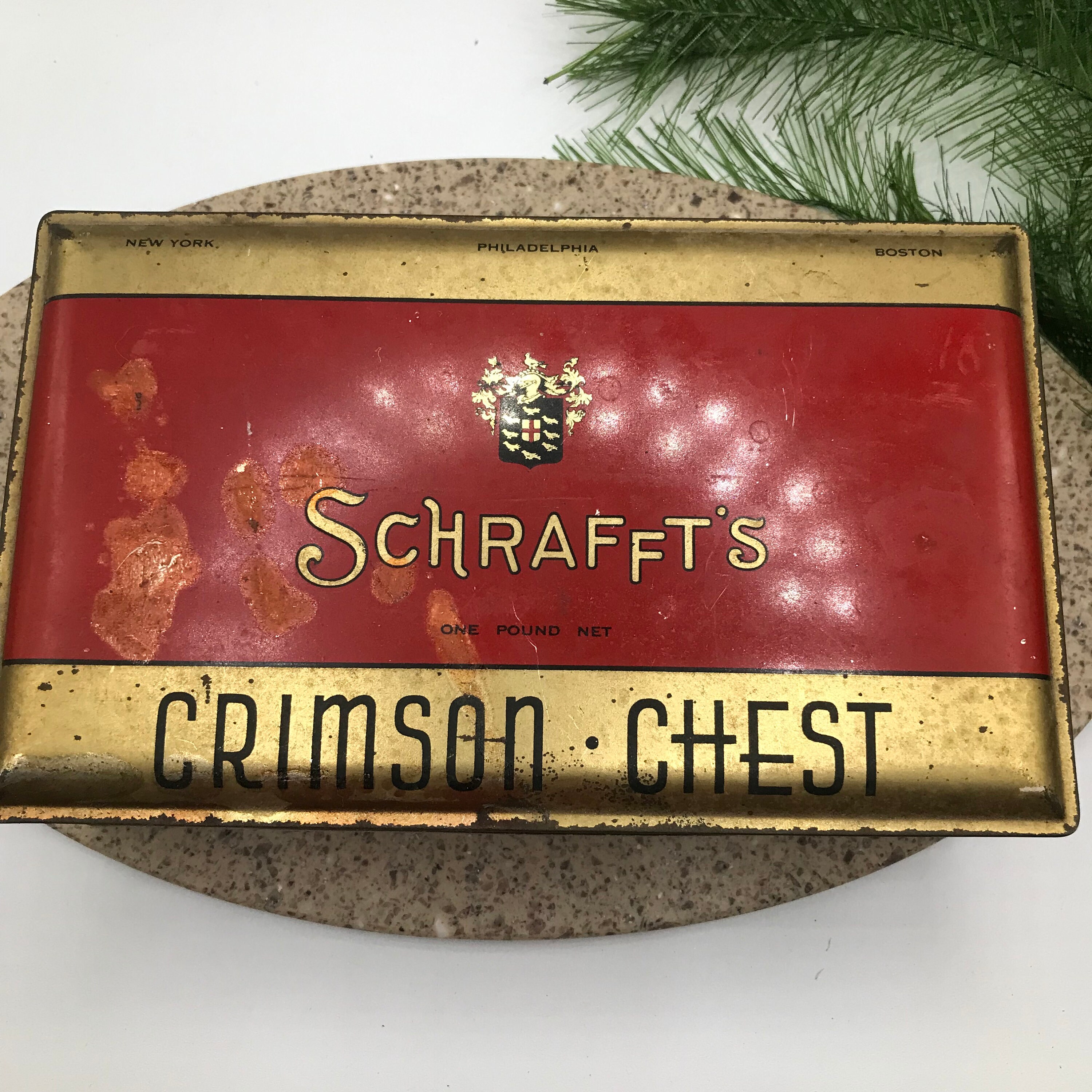 Vintage Schrafft's Metal Candy Box - Etsy