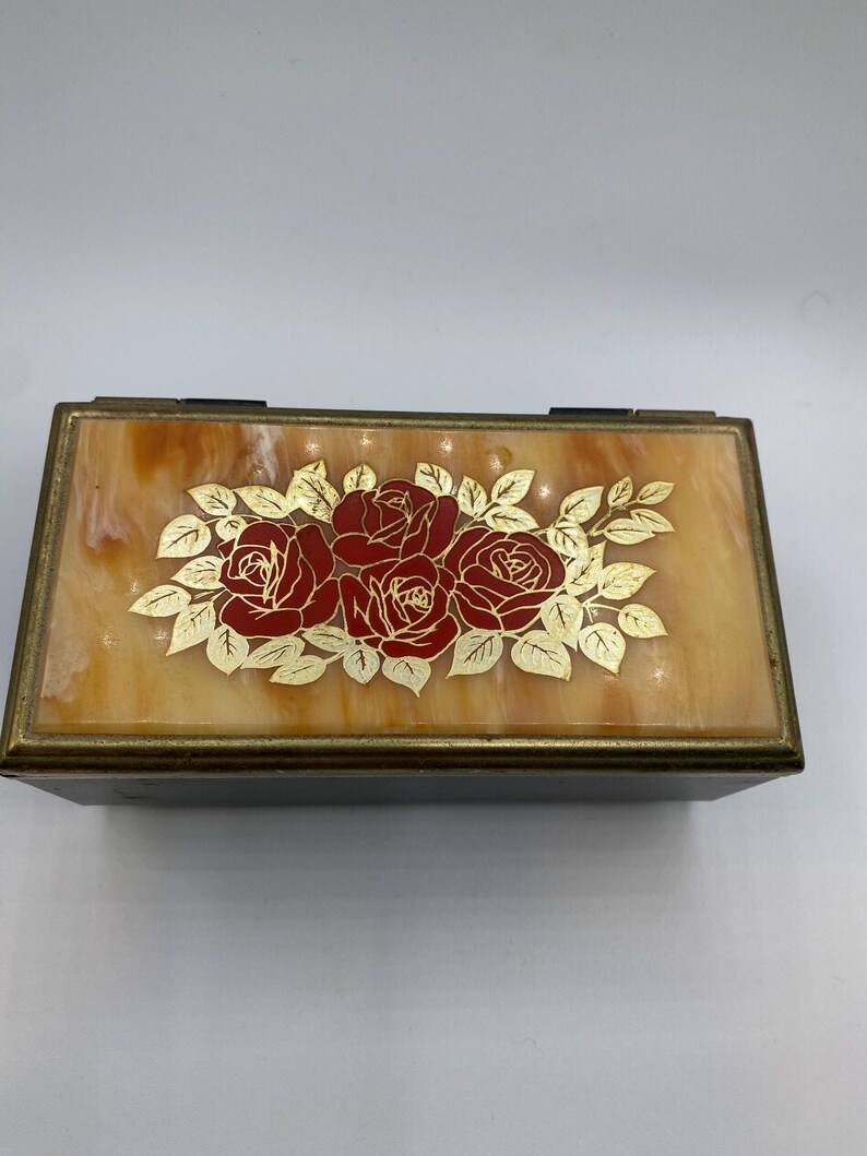 Red Rose Top Jewelry Box Music Box - Etsy