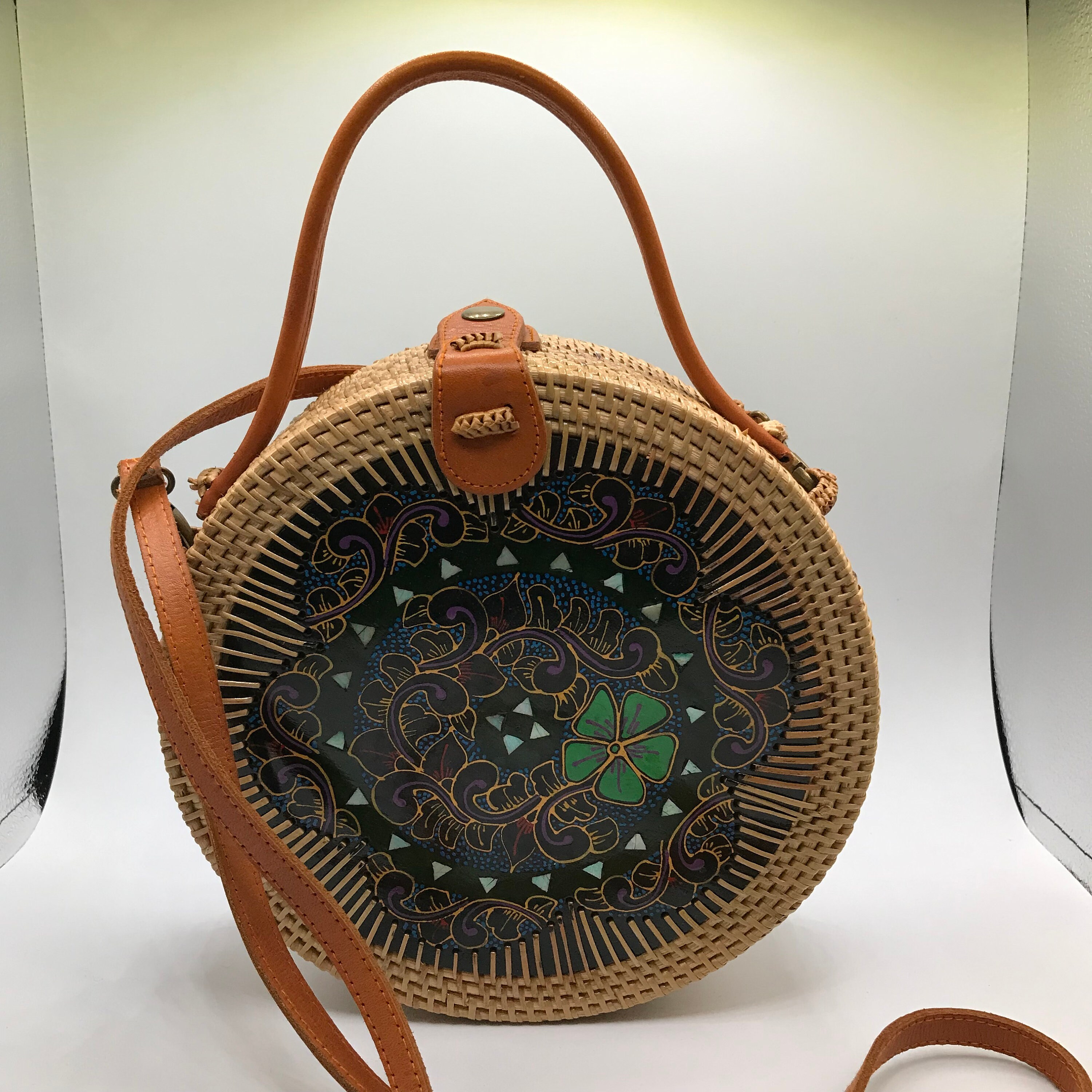 Bali Island Round Rattan Bag - Etsy