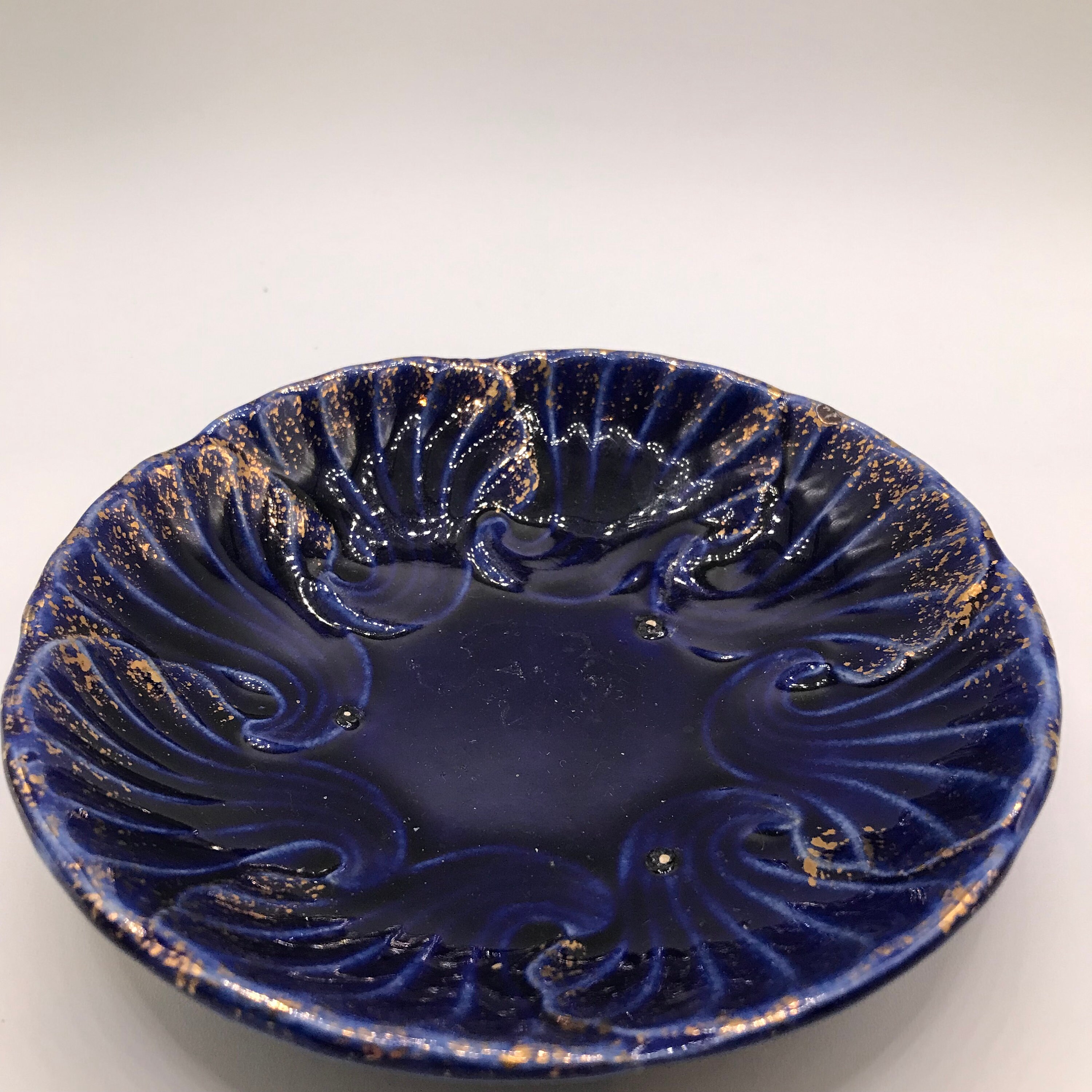 Cobalt Blue and Gold Decorative Plate - Etsy
