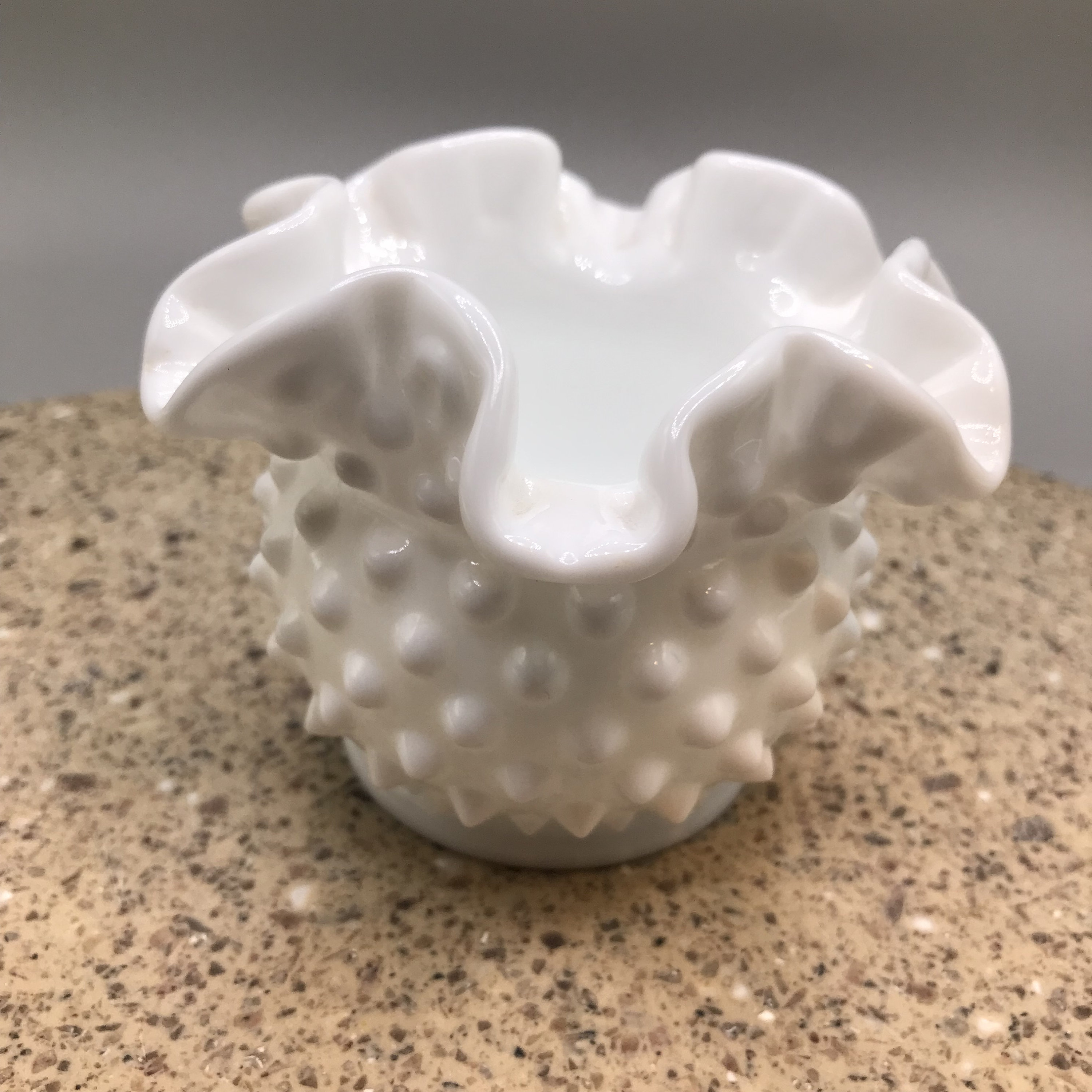 Fenton Hobnail Ruffled Edge Vase / Planter - Etsy