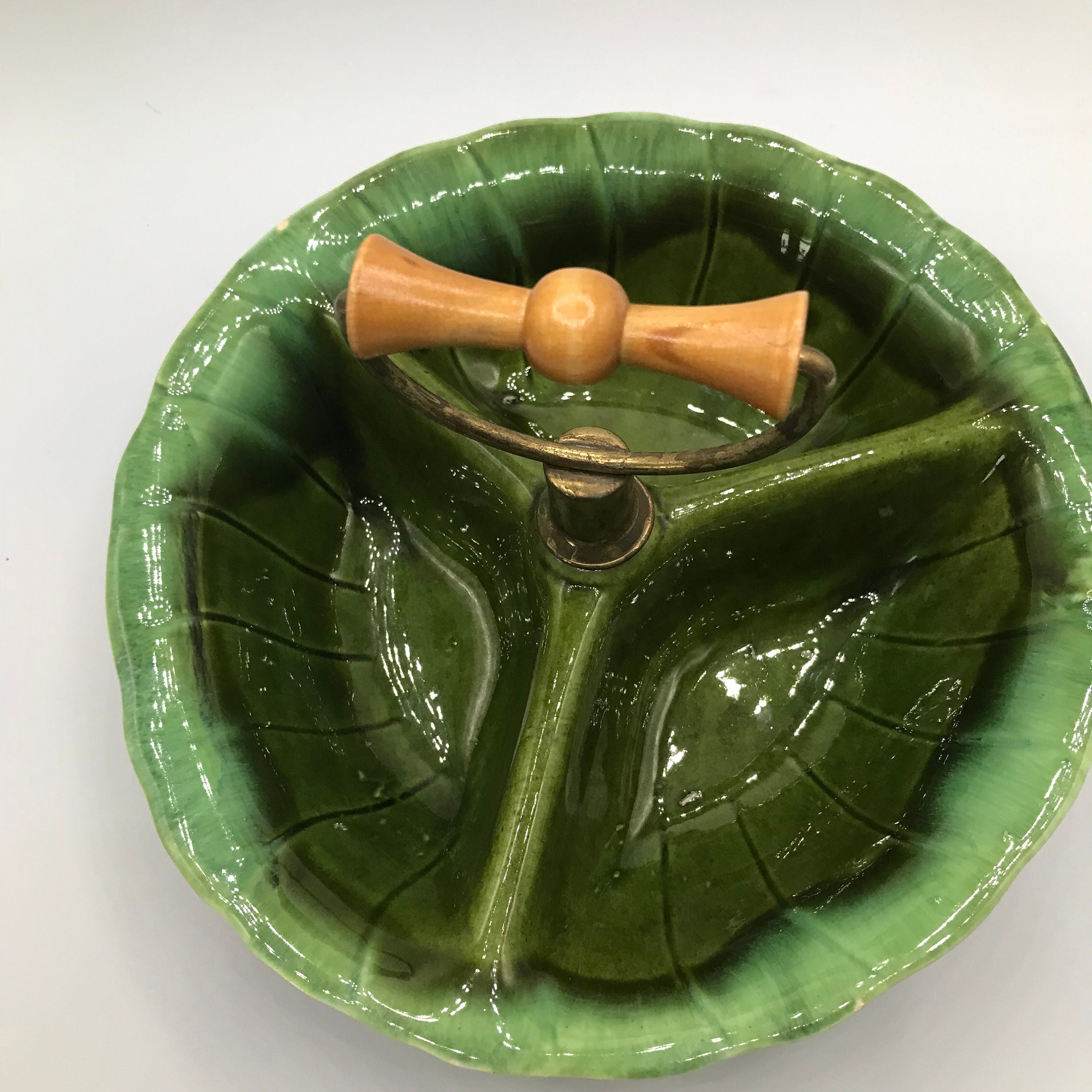 1960's Lane & Co Van Nuys CA 3 Section Avocado Green Serving Dish - Etsy