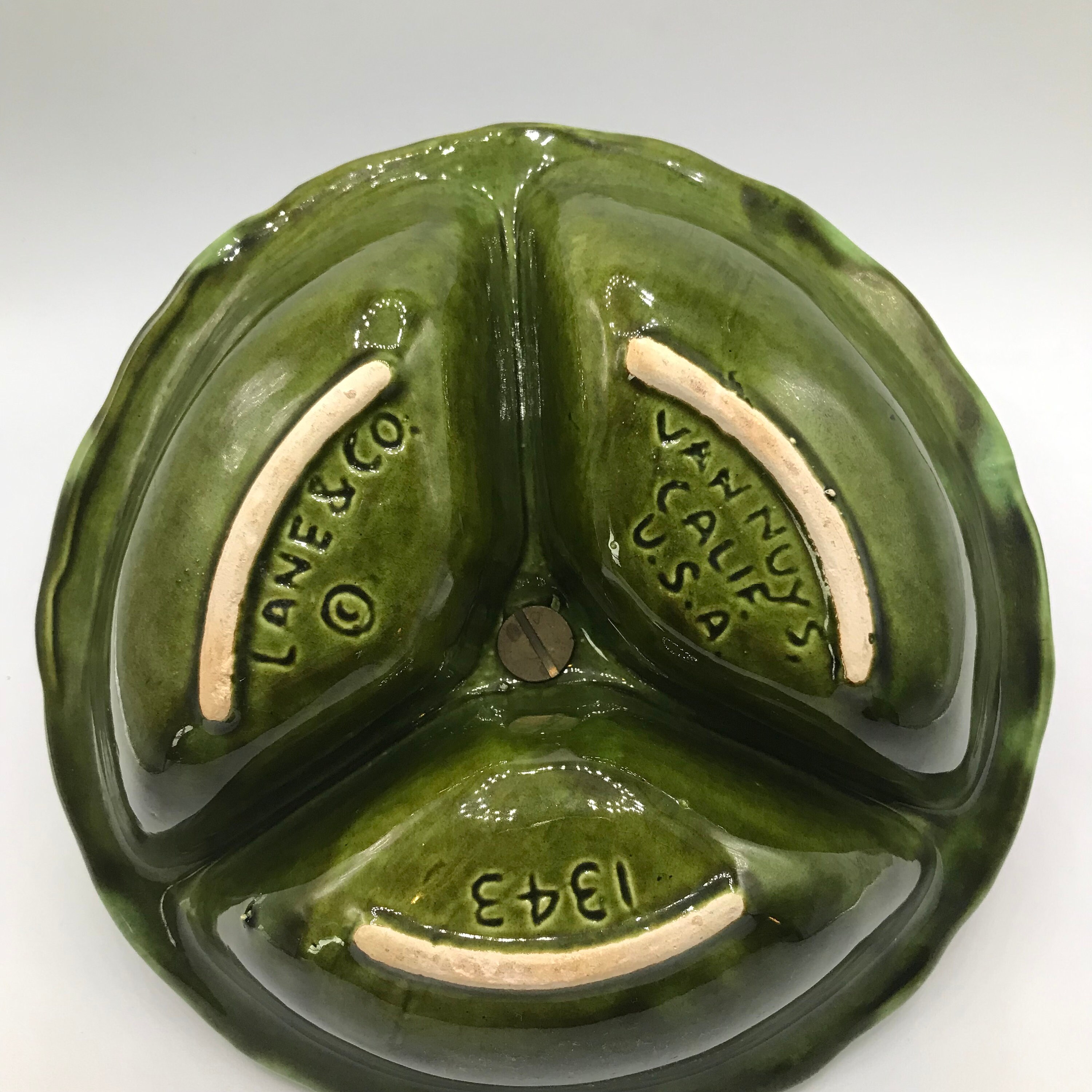 1960's Lane & Co Van Nuys CA 3 Section Avocado Green Serving Dish - Etsy