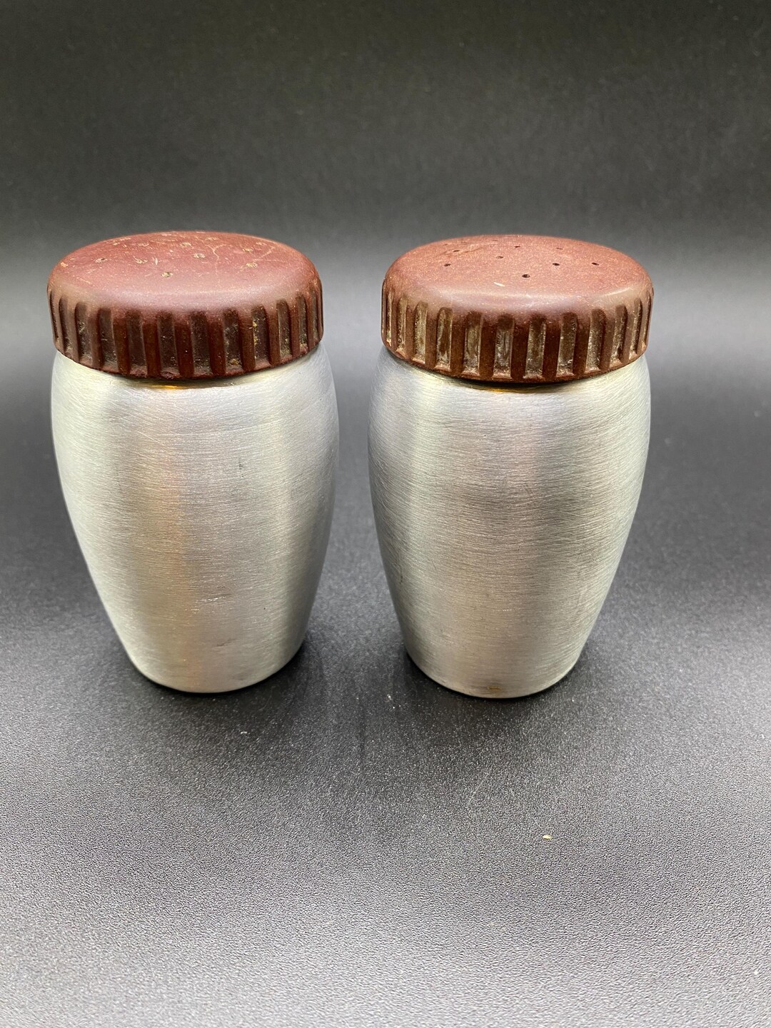 Vintage Aluminum Salt and Pepper Shakers - Etsy