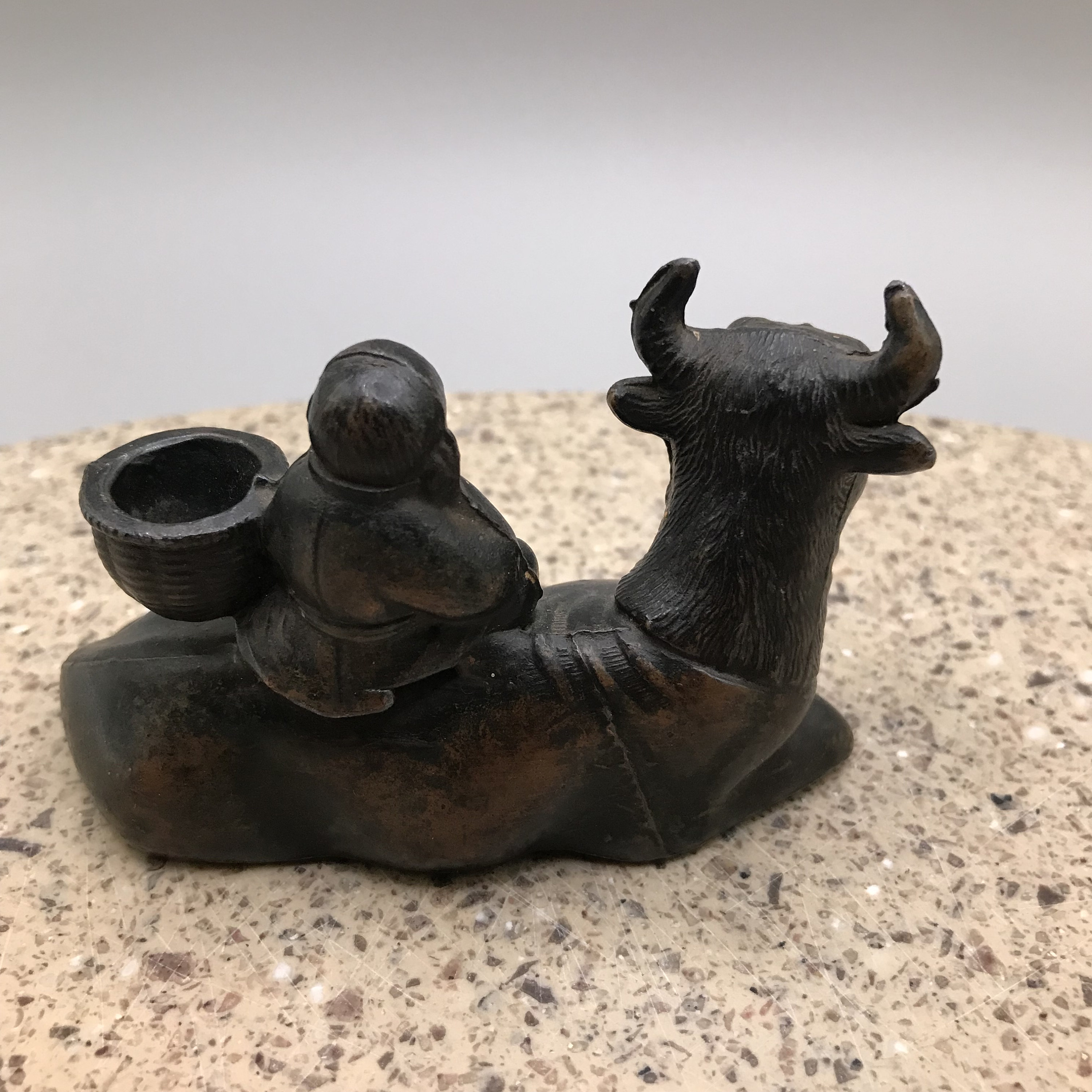 Small Bronze Statue of Bull and Man on Its Back - Etsy