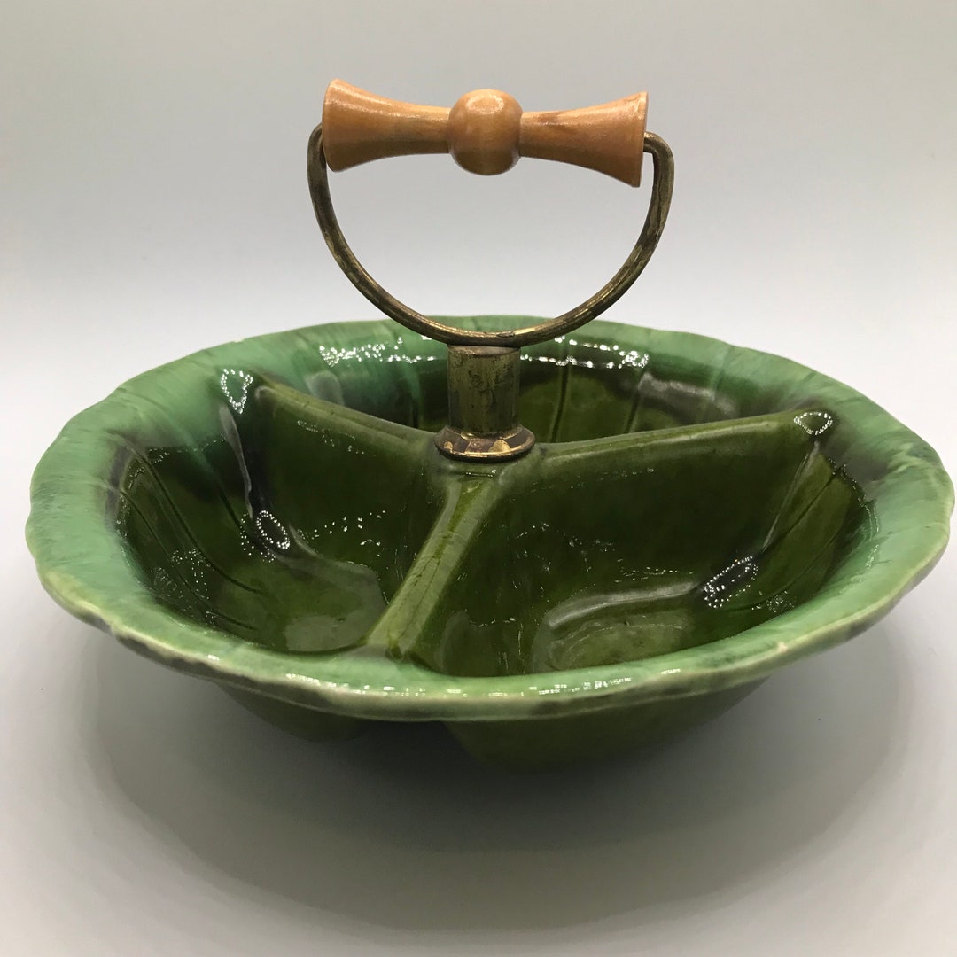 1960's Lane & Co Van Nuys CA 3 Section Avocado Green Serving Dish - Etsy
