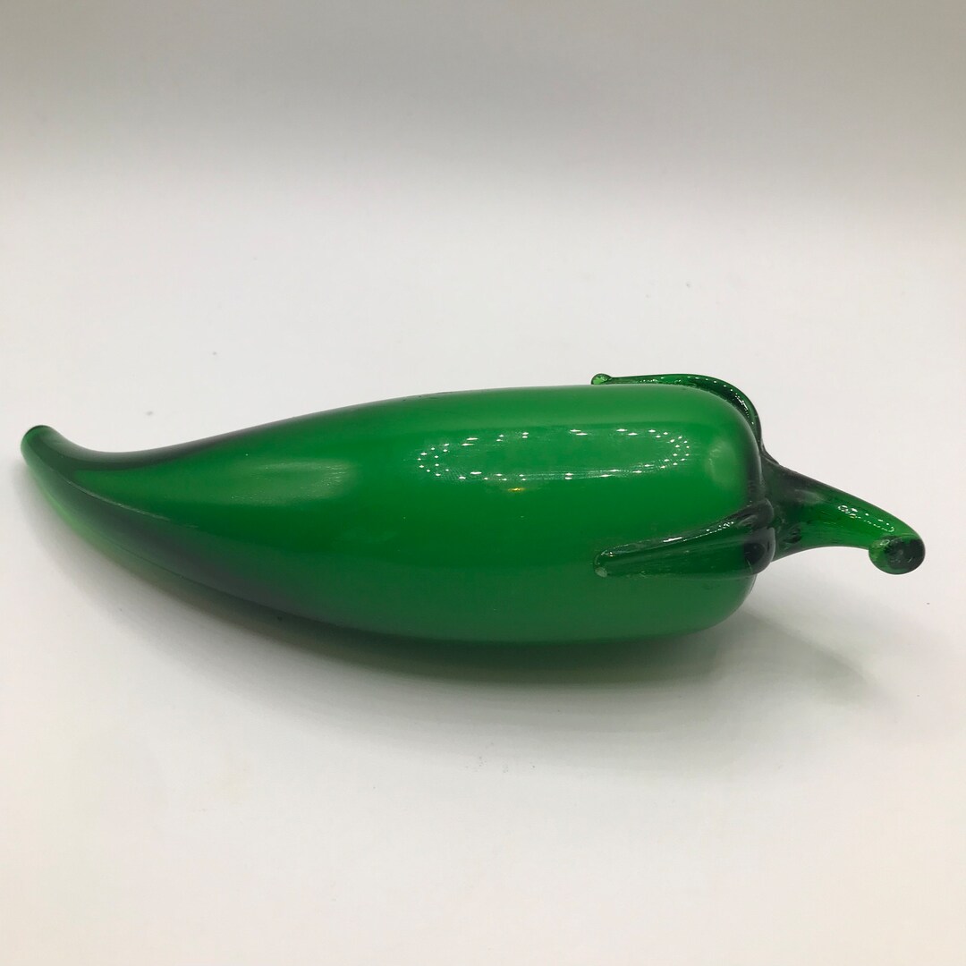 Green Chili Pepper Art Glass Hand Blown Vegetable - Etsy