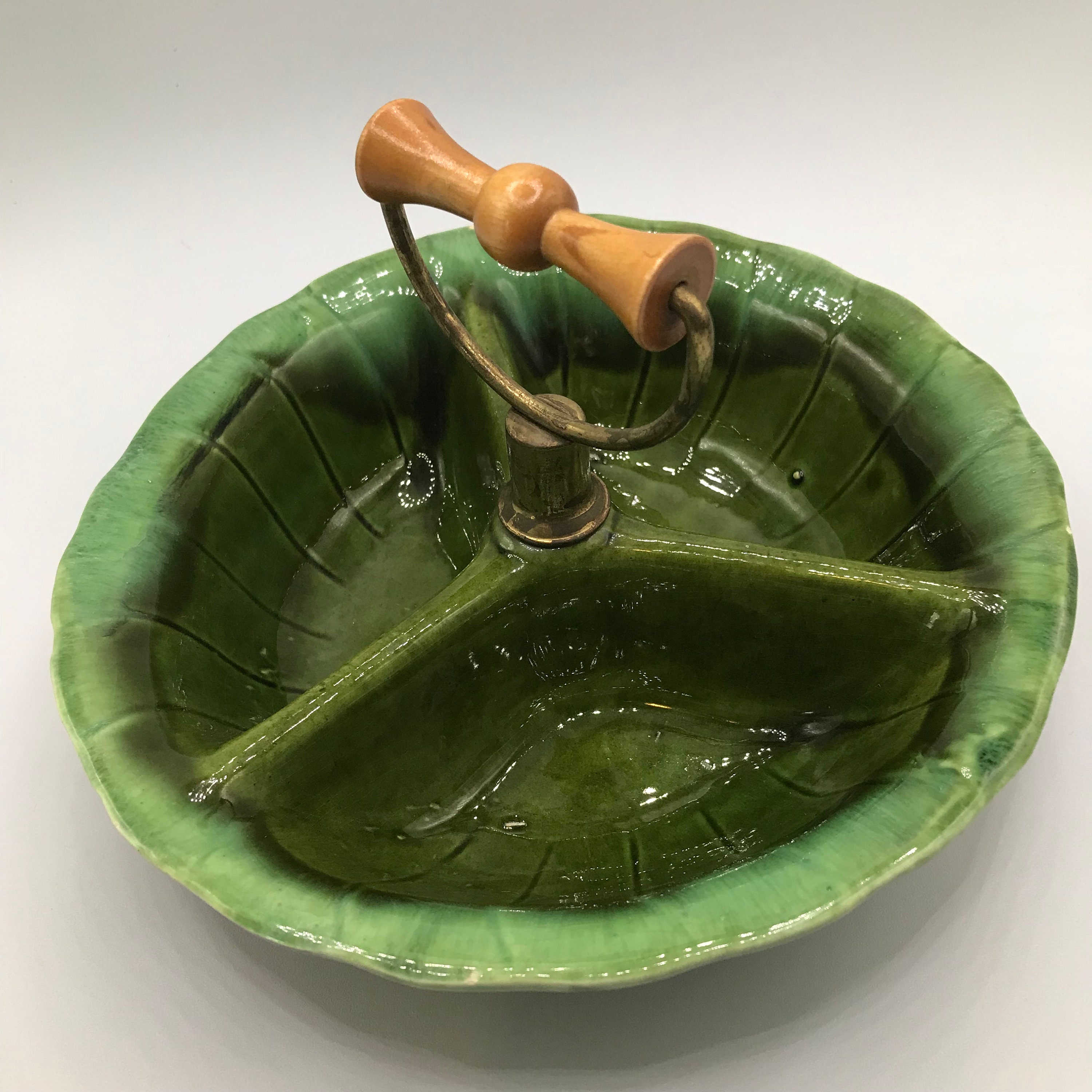 1960's Lane & Co Van Nuys CA 3 Section Avocado Green Serving Dish - Etsy