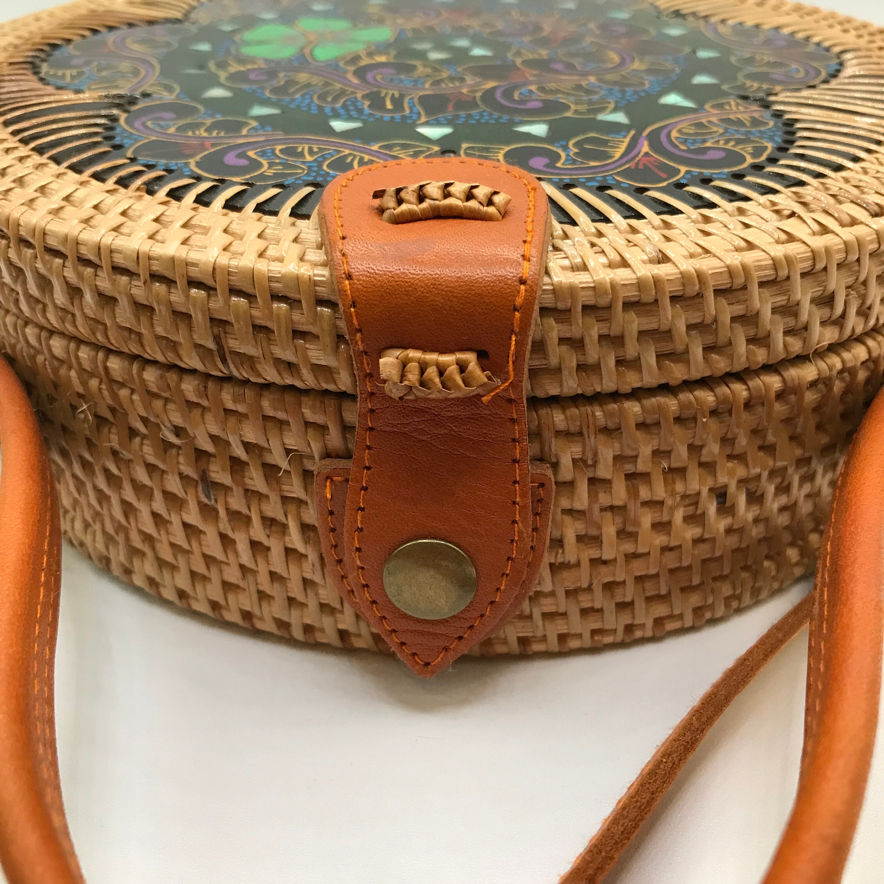 Bali Island Round Rattan Bag - Etsy