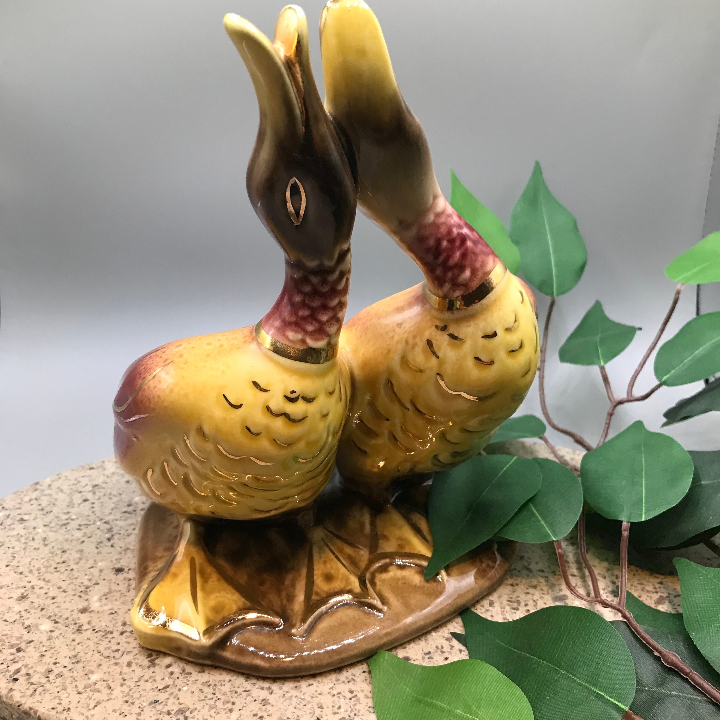 Vintage Hull Pottery Mallard Ducks Double Planter Twin Ducks Flower Pot ...