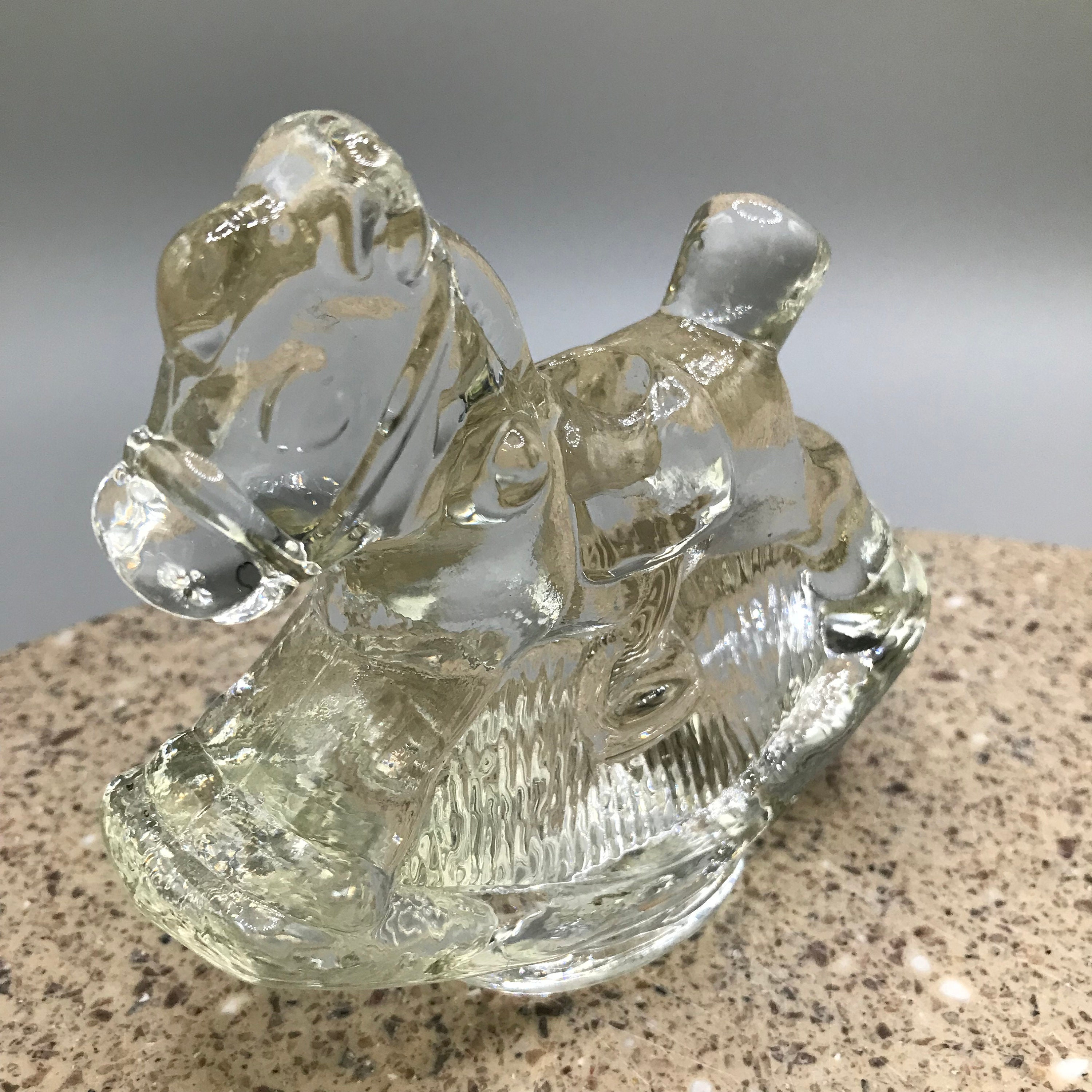 Goebel Molded Clear Glass Rocking Horse Candleholder Paperweight - Etsy