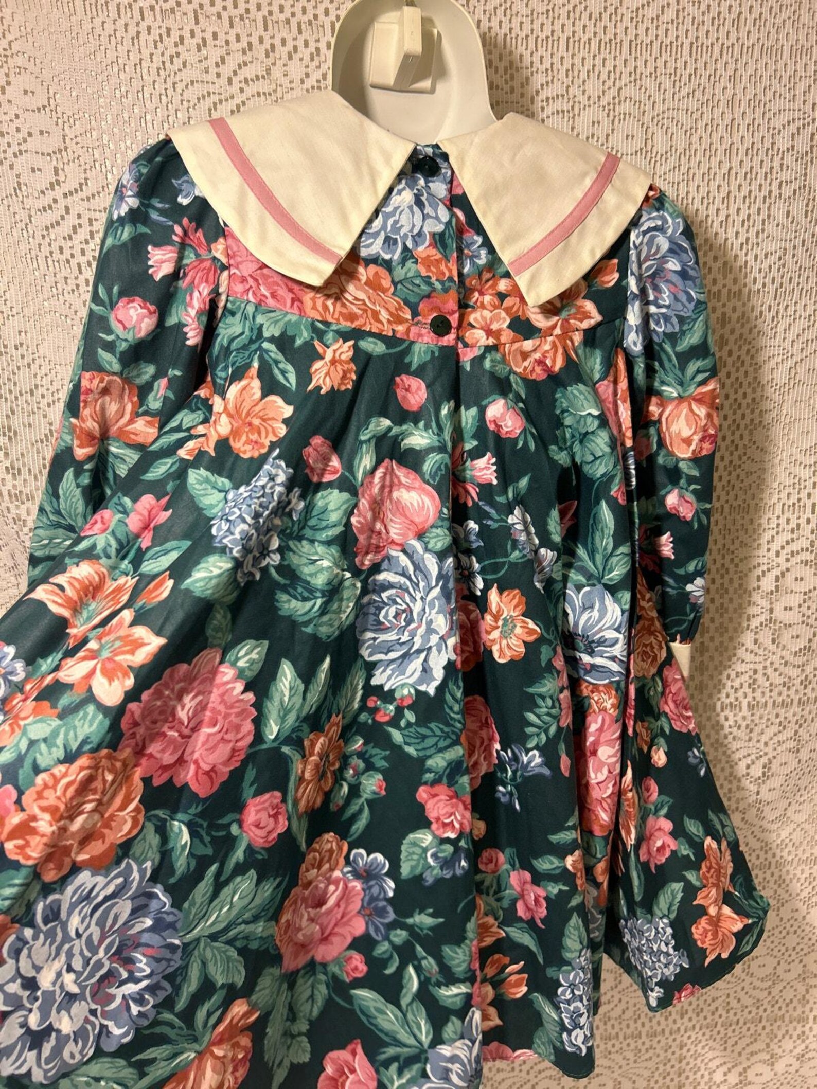 Vintage 80s Jo Lene Floral Tea Party Dress, Sailor Style, Girls 5, USA - Etsy