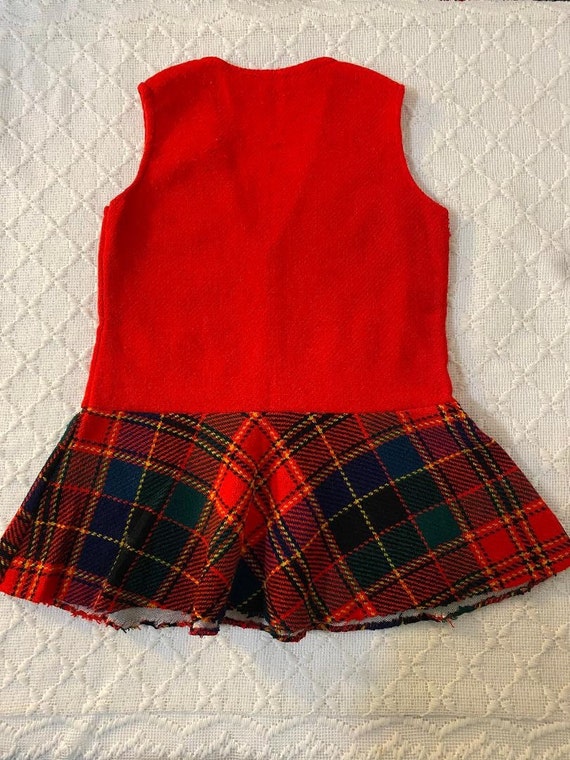 Vtg Fun Preppy Red Plaid "Gee Wiz" girls Dress - Gem