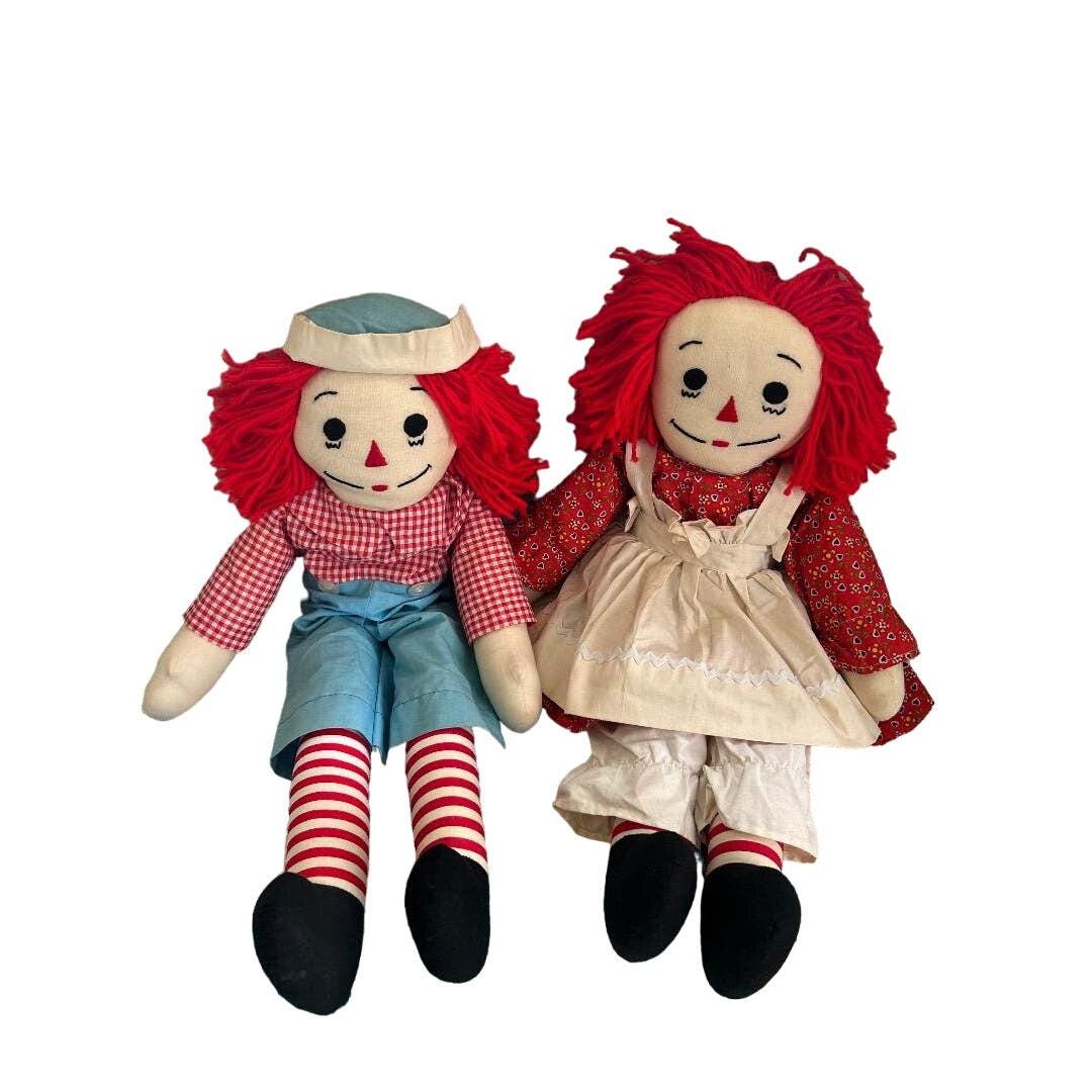 Vtg 25' Inch Raggedy Ann & Andy Rag Doll Pair, - Etsy