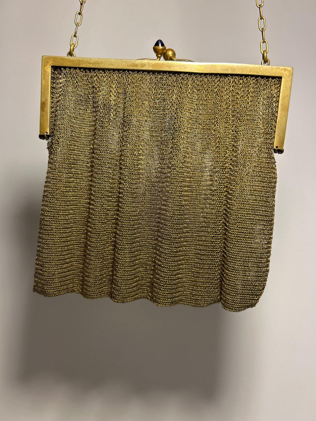 Vintage Gold Chain Metal Mesh Handbag, Unique Engraved Name Frame - Etsy