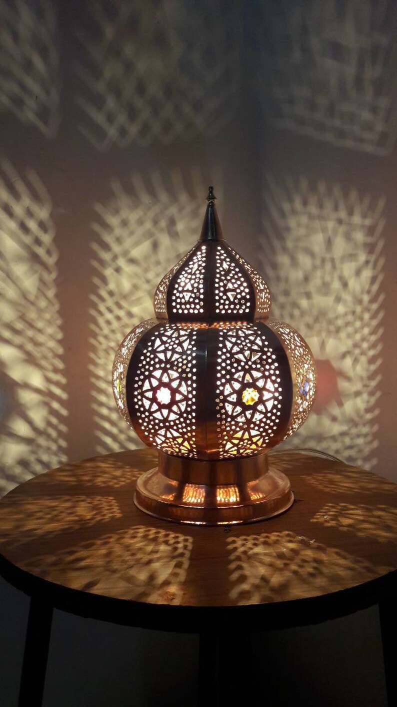 Marrakesh Table Copper and Glass Lamp Moroccan Table Floor - Etsy