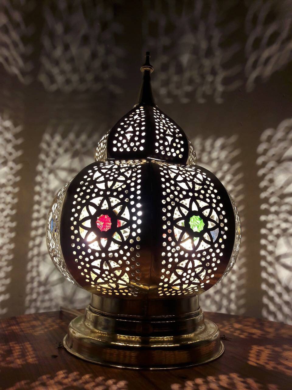 Marrakesh Table Copper and Glass Lamp Moroccan Table Floor - Etsy
